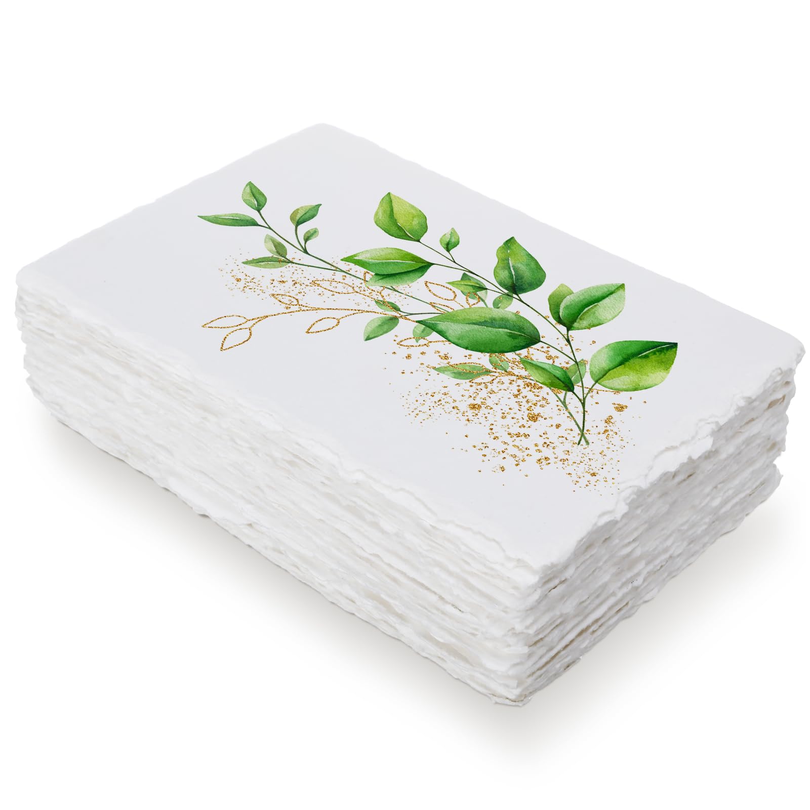 Fulmoon 50 Sheets 400 GSM Handmade Deckled Edge Paper 5 x 7 Inches ...