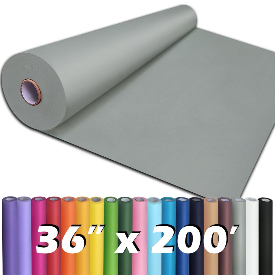 Amazon.com: PerkHomy 36" x 2,400" (200') Light Grey Kraft Paper Roll ...