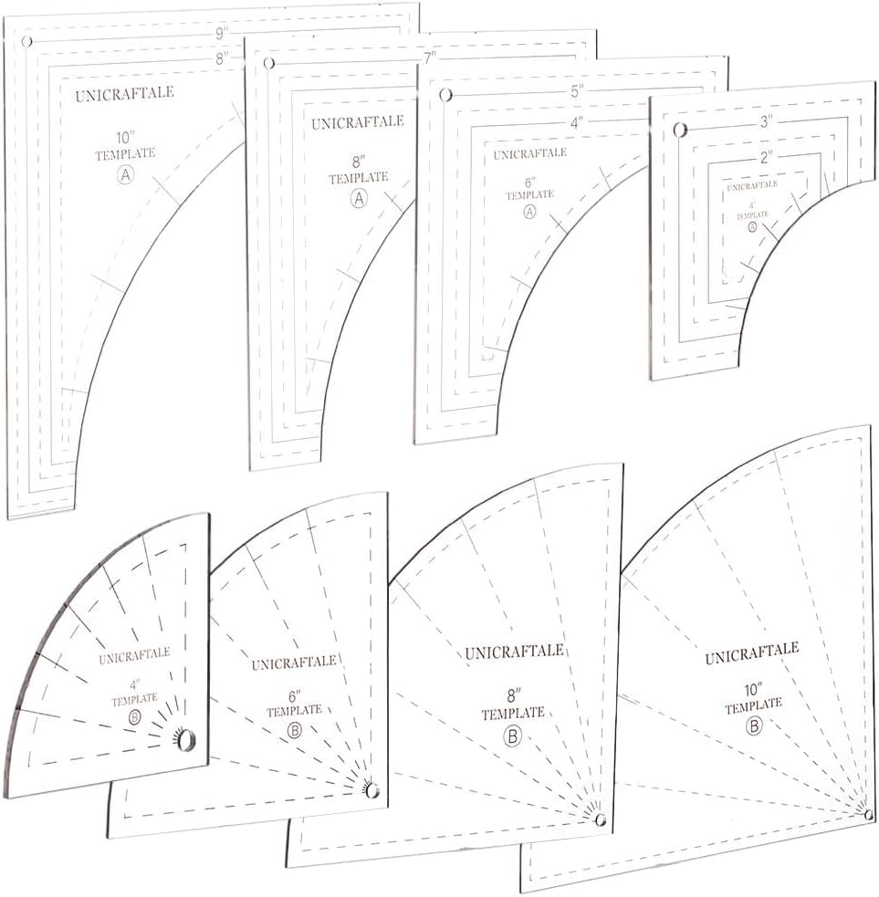 Amazon.com : UNICRAFTALE Drunkards Path Quilting Templates Acrylic ...