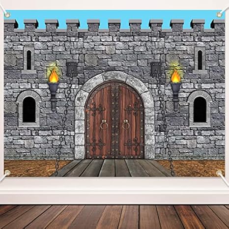 Amazon.com : Tranqun Medieval Party Decorations Castle Backdrop Knight ...