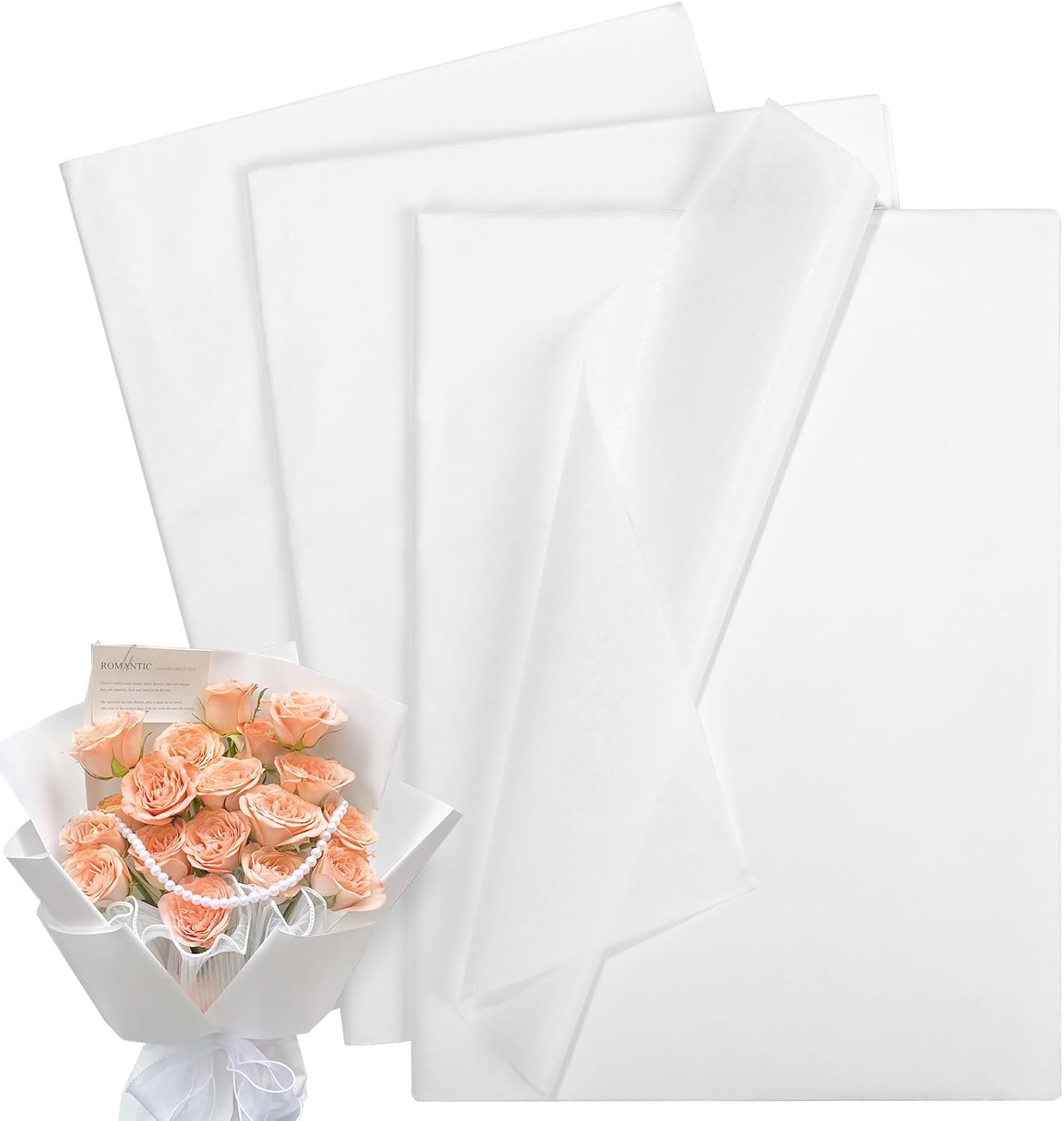 Amazon.com: Naler 60 Sheets White Tissue Paper Bulk Premium Gift ...