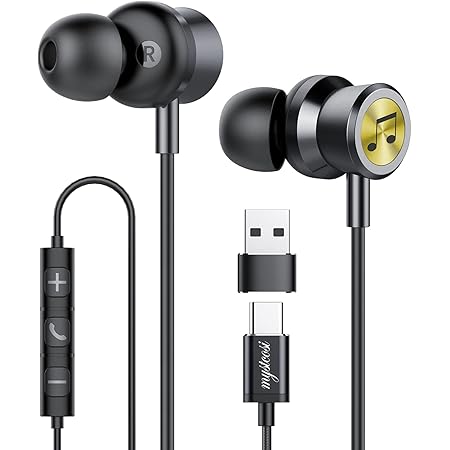 Amazon.com: USB C Wired Earbuds, in Ear Earphones USB Type C Headphones ...