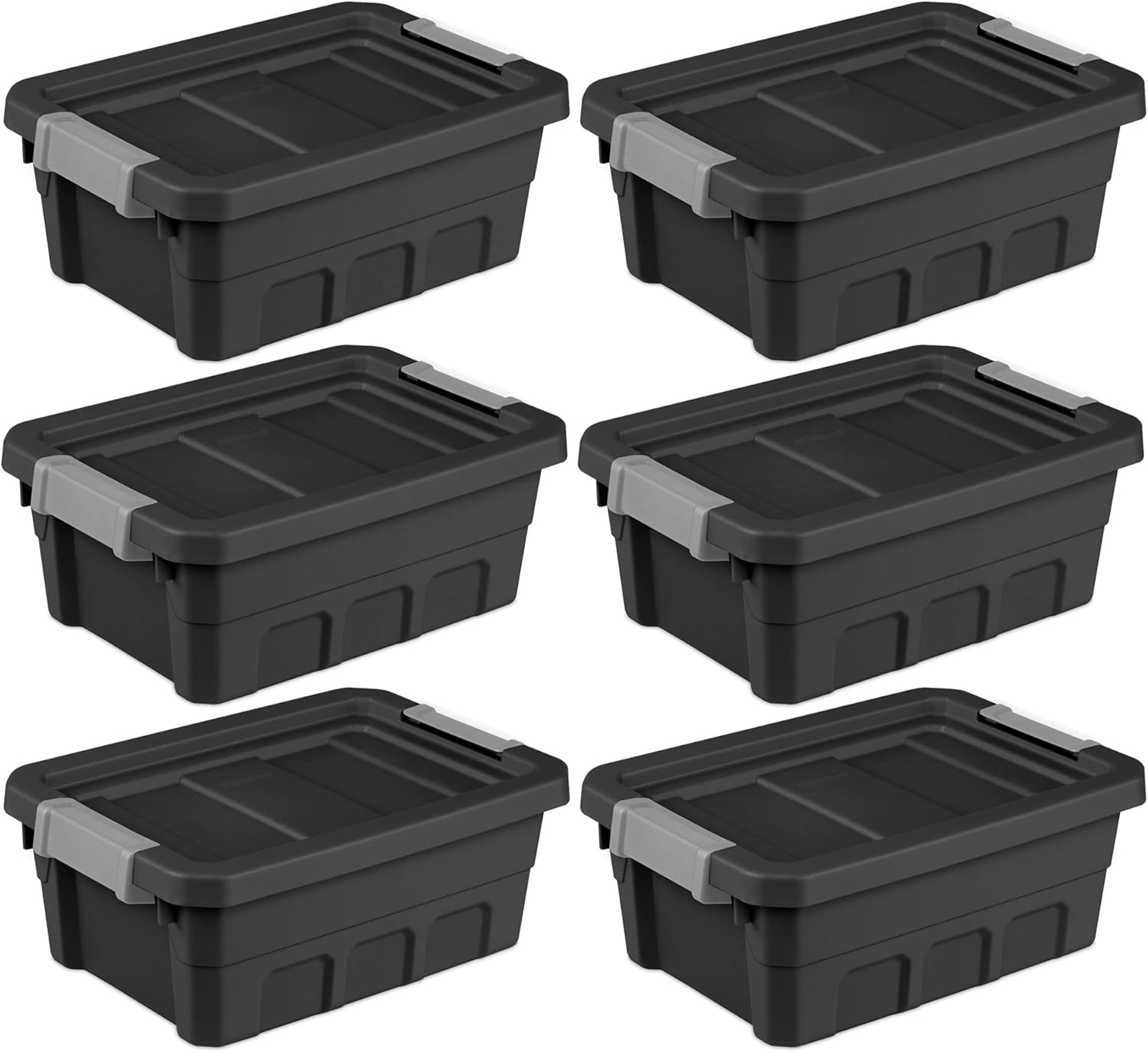 Amazon.com - Sterilite 4 Gallon Plastic Stacker Tote, Heavy Duty Lidded ...