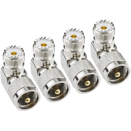 Amazon.com: PL259 Right Angle, 2-Pack UHF Male to Female RF Coax Connector Adapter, 90 Degree ...