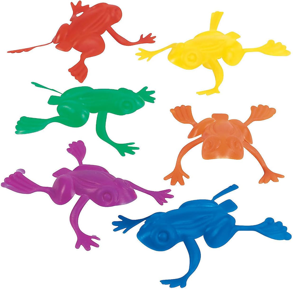 Amazon.com: Fun Express - Mini Plastic Jumping Frogs (2") - Bright ...