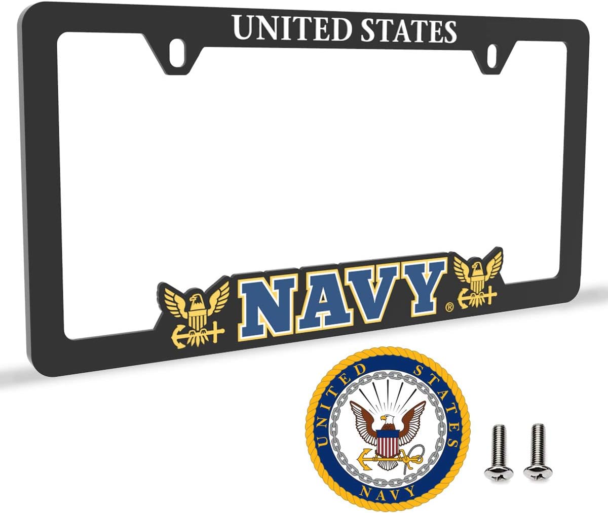 Amazon.com: Officially Licensed US Navy Car License Plate Frame ...