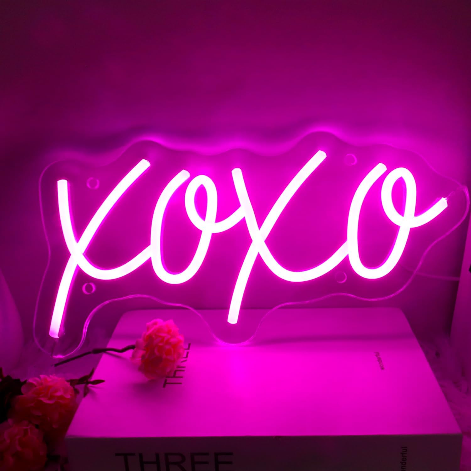 Amazon.com : XOXO Neon Lights Dimmable Flashable Led Neon Sign for Wall ...