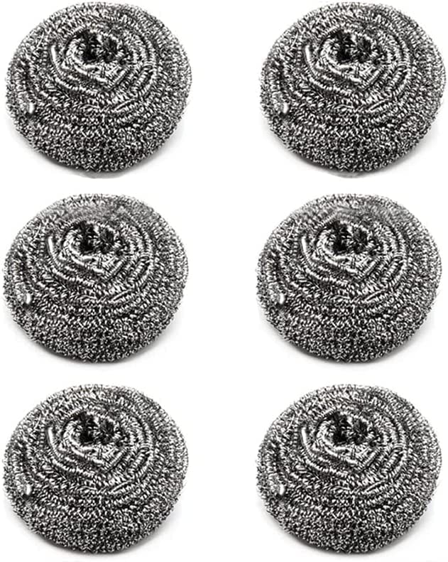 6Pcs Steel Wool 410 Stainless Steel Scourers Scrubber Pad Scouring Pad ...