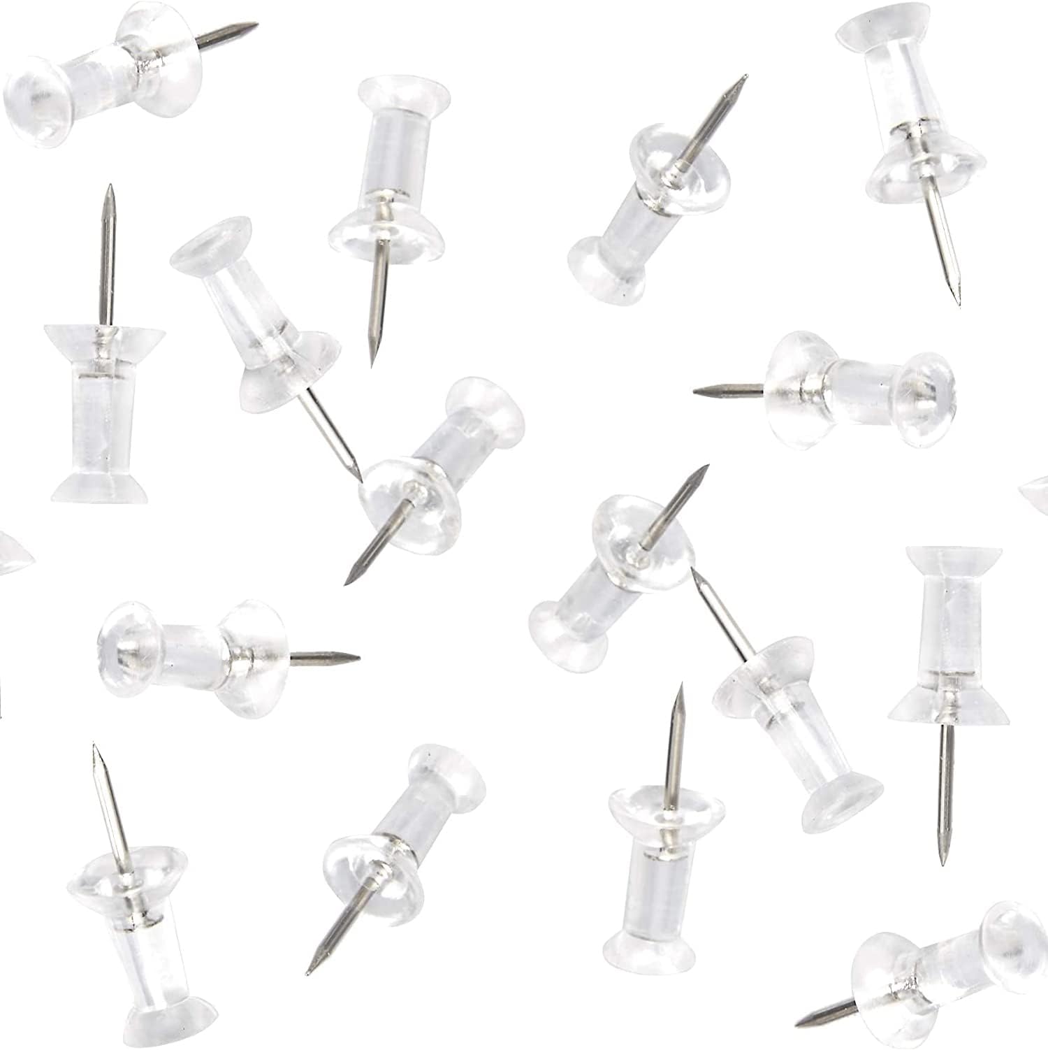Amazon.com : U Brands Push Pins, Clear Plastic Head Thumbtacks, Steel ...