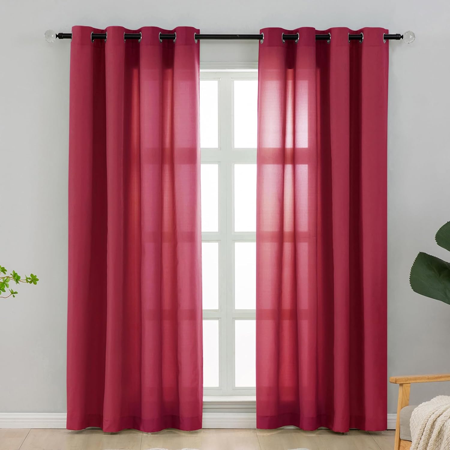 Amazon.com: L.Z.E Light Filtering Curtains 72 Inch Length 2 Panels Set ...