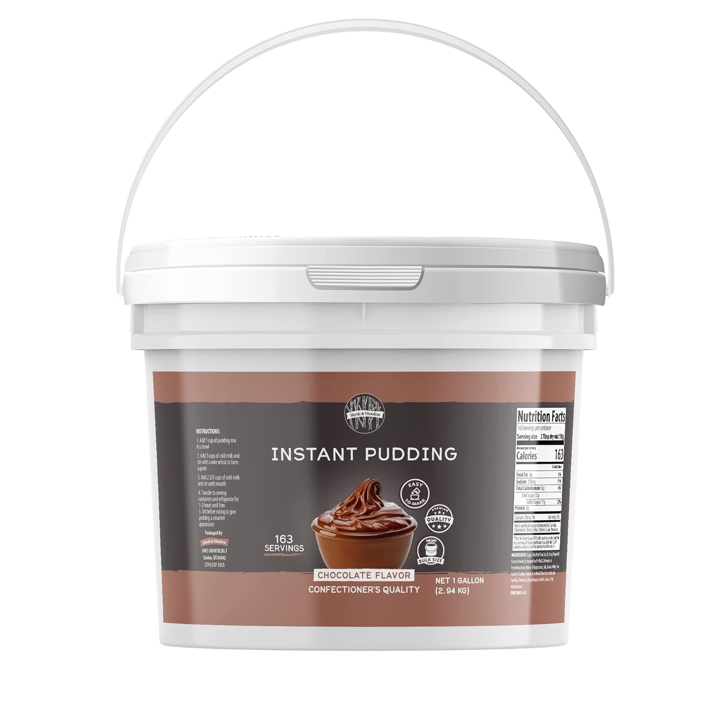 Amazon.com : Birch & Meadow 1 Gallon, Chocolate Instant Pudding, Mix in ...