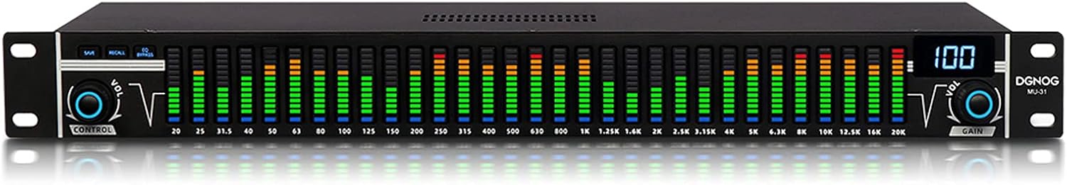 QAZNHODDS Professional Digital Equalizer 31-Band Stereo Digital Effect ...