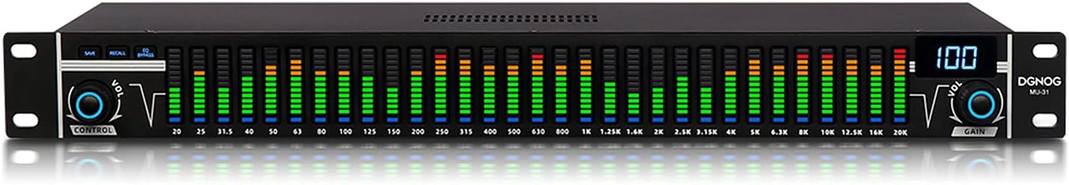 QAZNHODDS Professional Digital Equalizer 31-Band Stereo Digital Effect ...