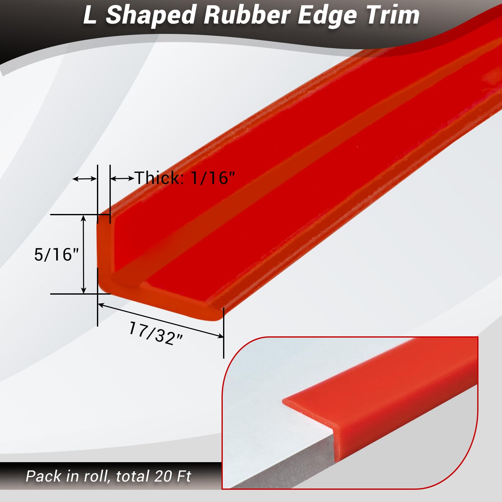 Snapklik.com : Flexible L Shaped Rubber Corner Trim - Peel And Stick ...