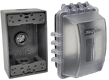 Sealproof 1-Gang Weatherproof Exterior in Use Outlet Cover and Box Kit ...
