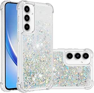 Amazon.com: OOPKINS for Samsung Galaxy A35 5G TPU Protective Case Glitter Clear Bling Flowing ...