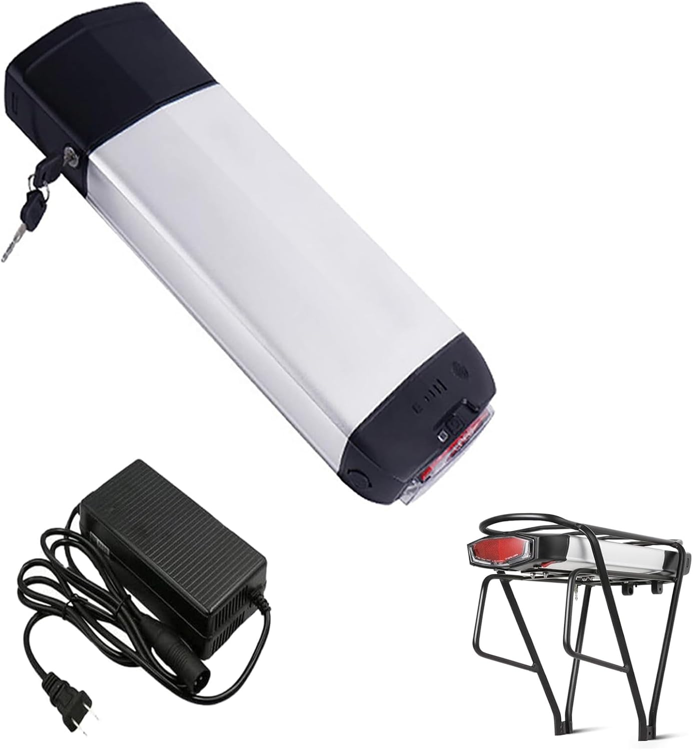 Amazon.com : HJGHY 36V 10Ah 12Ah 15Ah Ebike Battery Rear Rack Battery ...