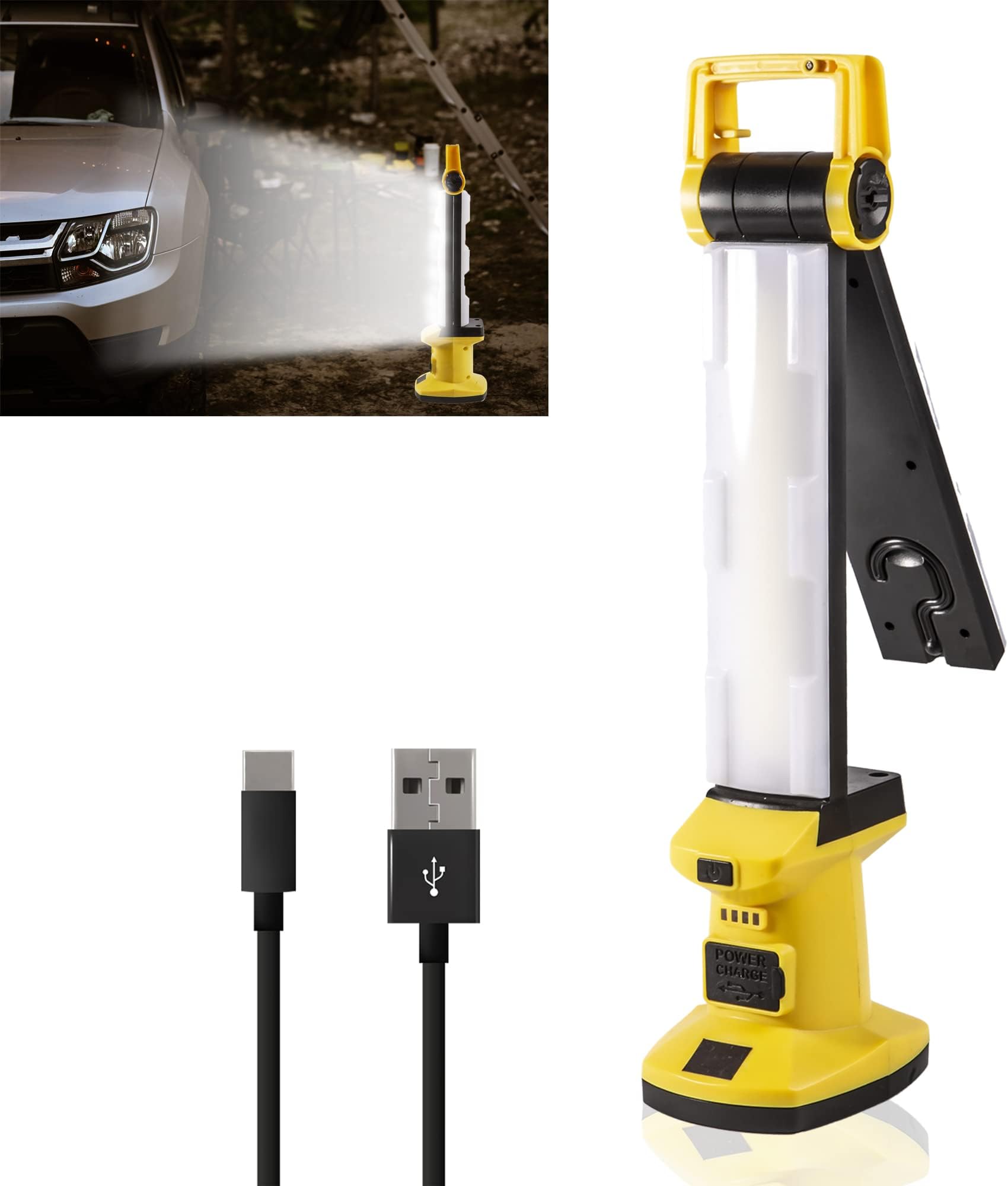 Rechargeable LED Work Light Flashlight - portable COB Magnetic work ...