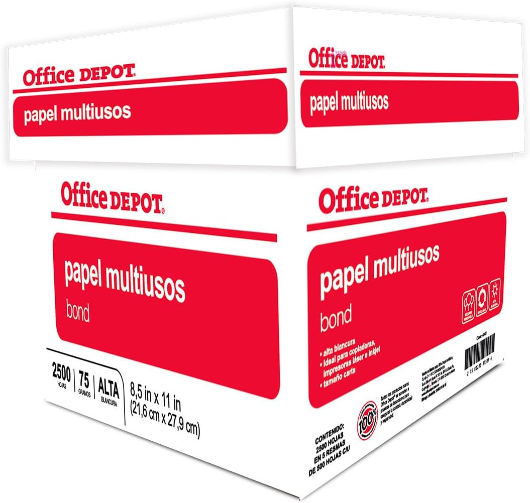 Office Depot | Papel Bond Carta | paquete de hojas blancas 500 piezas ...
