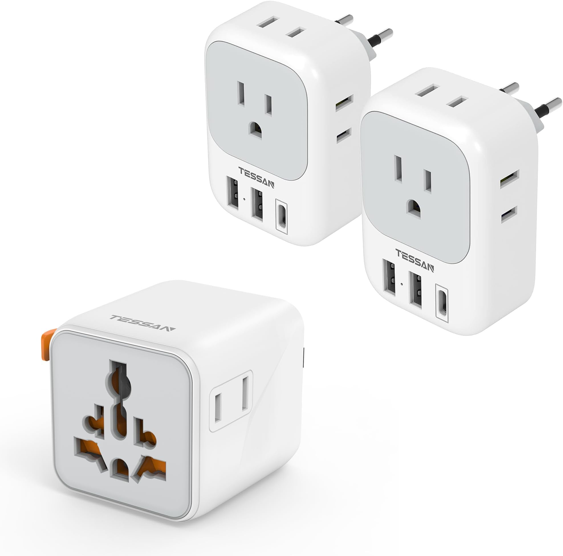 Amazon.com: TESSAN Universal Travel Adapter (Type C G A I) Small ...