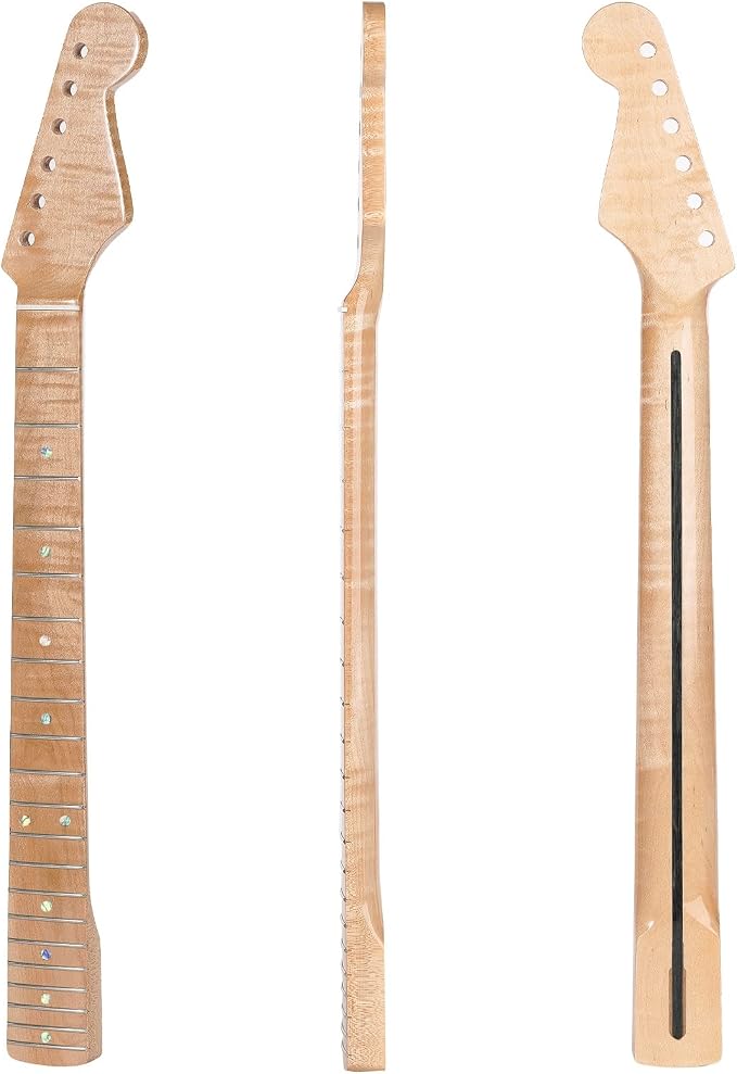 Amazon.com: 21 Fret Tiger Silk Guitar Neck Maple Fretboard Guitar Neck ...