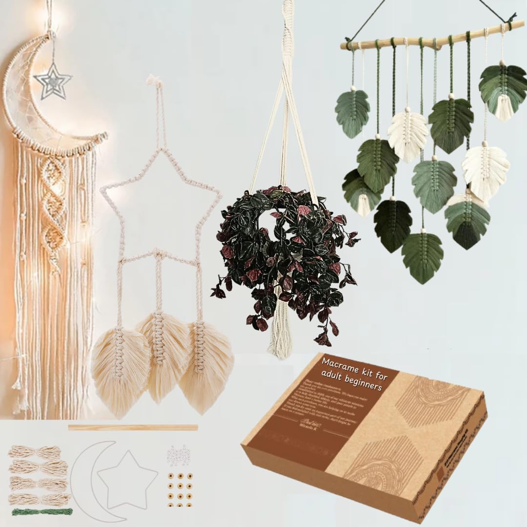 Amazon.com: Macrame Kits for Adults Beginners, Dreamcatcher Kit for ...