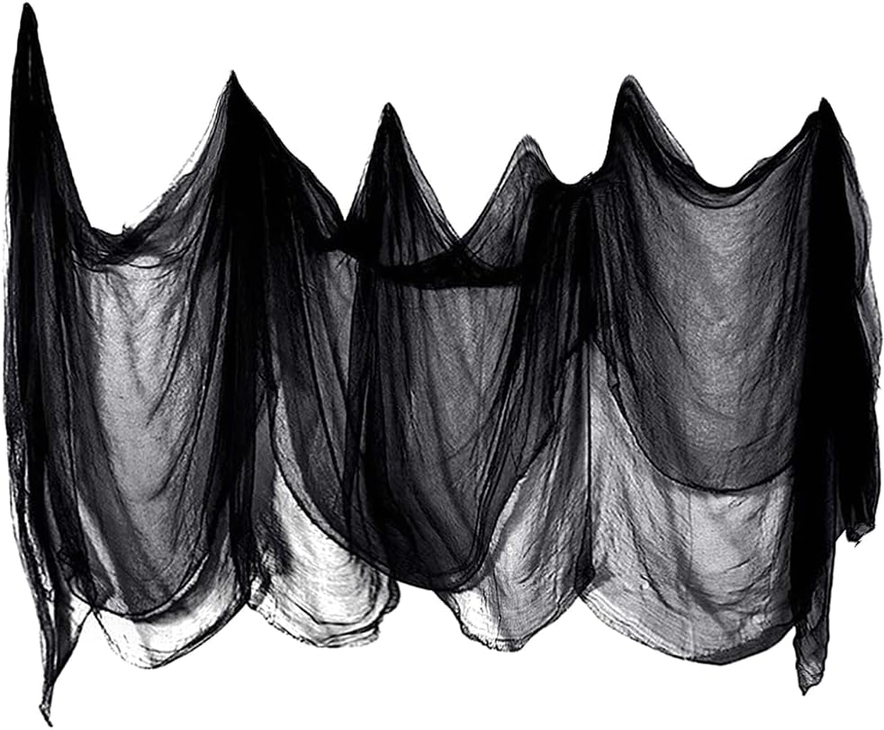 Buy BUYGOO 400x80 Inch Halloween Black Creepy Cloth, Black Gauze ...