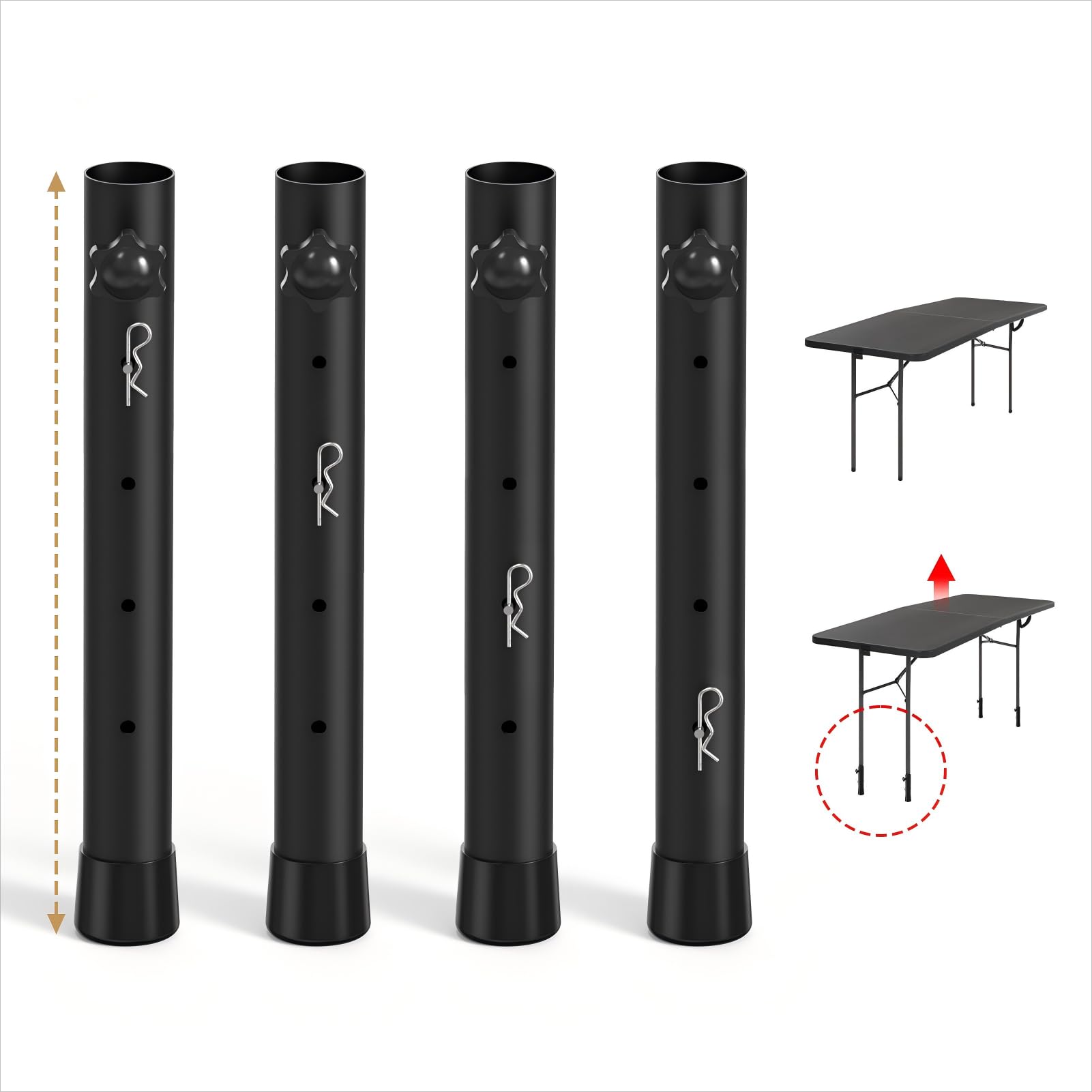 Amazon.com: Feeloco Table Leg Extenders for Folding Tables, 4 Pack ...