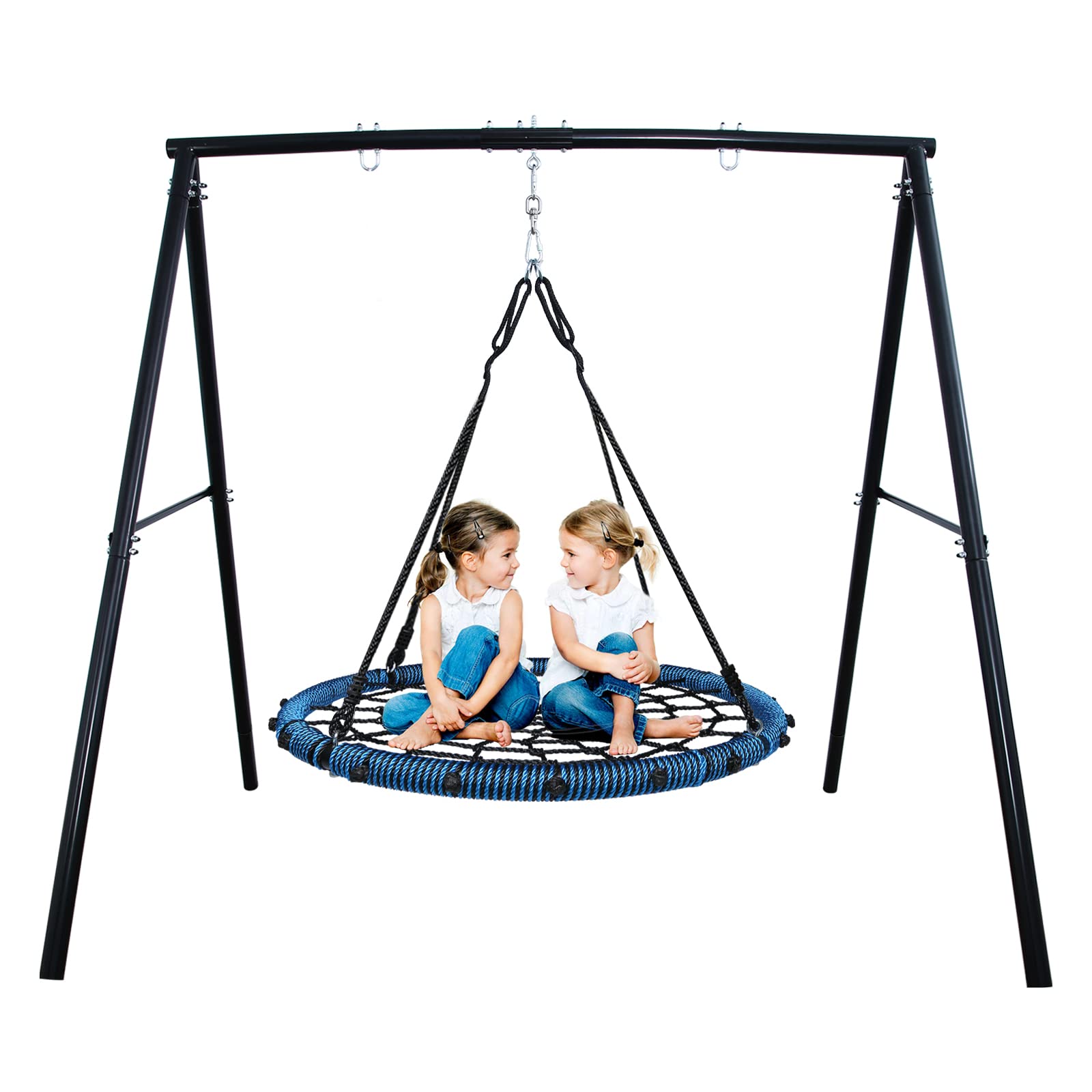 Trekassy 440lbs Heavy Duty Metal Swing Frame with 40" Spider Web Tree ...