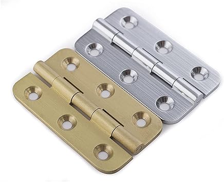 Scharnier, gebürstetes Nickel und Messingfarbe, massives Messing, 5,1 ...