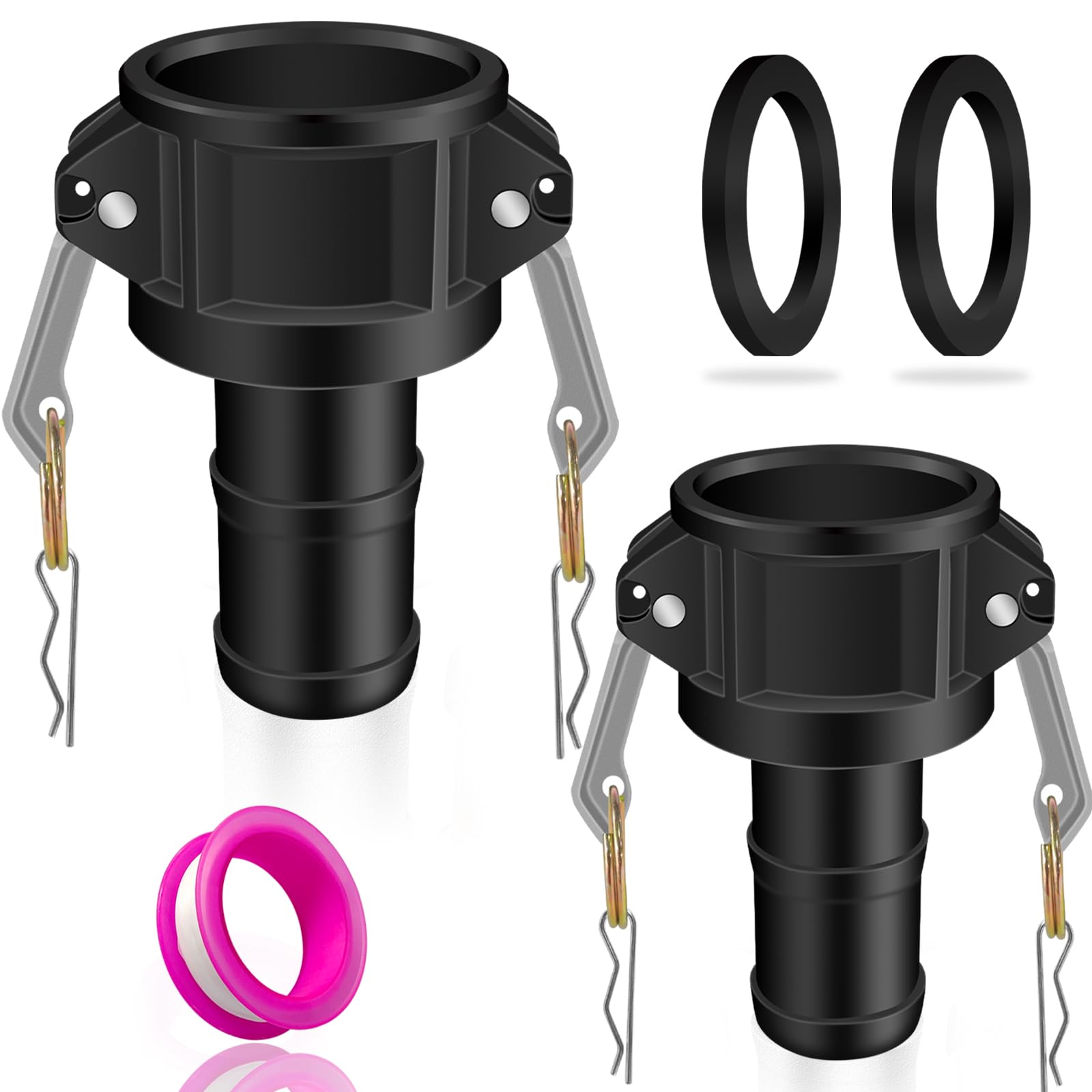 Amazon.com: 2PCS Polypropylene Cam lock Fittings, 2" Type C Poly ...