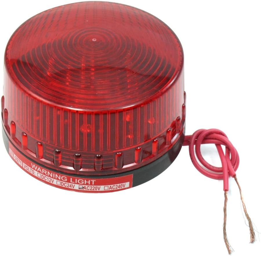 sourcing map AC 220V Industrial Flashing Caution Warning Lamp Red Light ...
