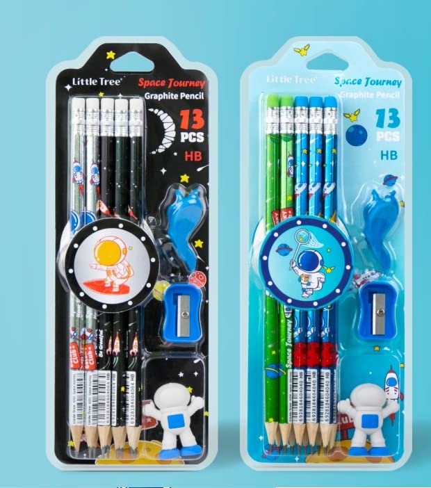 Toyshine Pack of 26 Space Stationary Set - 20 Pencils, 2 Erasers, 2 ...