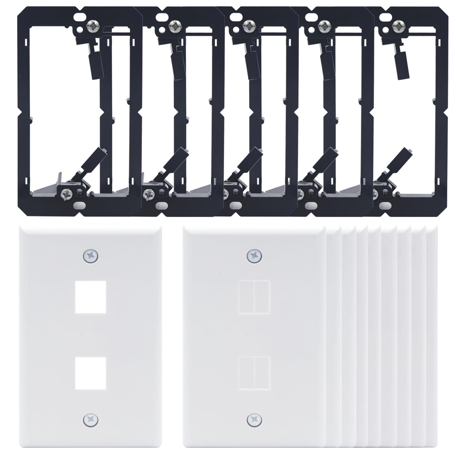 Amazon.com: VCE 5-Pack Single Gang Low Voltage Mounting Bracket Black ...