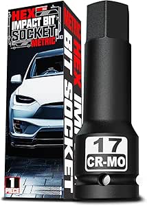 KIRXST 1/2" Impact Hex Bit Socket, H17 (17mm) Allen Key Socket, Premium ...