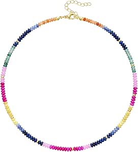 Amazon.com: KELORIS PATH Beaded Necklace for Women, Colorful Gemstone ...