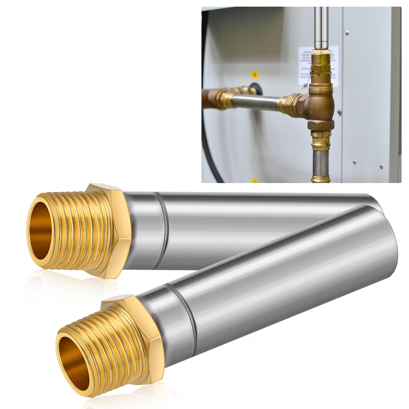 Amazon.com: Threlaco 2 Pcs 1/2 Inch MIP Thread Stainless Steel Water ...