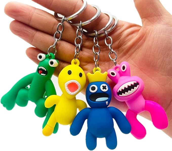 Amazon.co.jp: [ALIPTA] 4個セット レインボーフレンズ キーホルダー シリカゲル rainbow friends 人形 ...