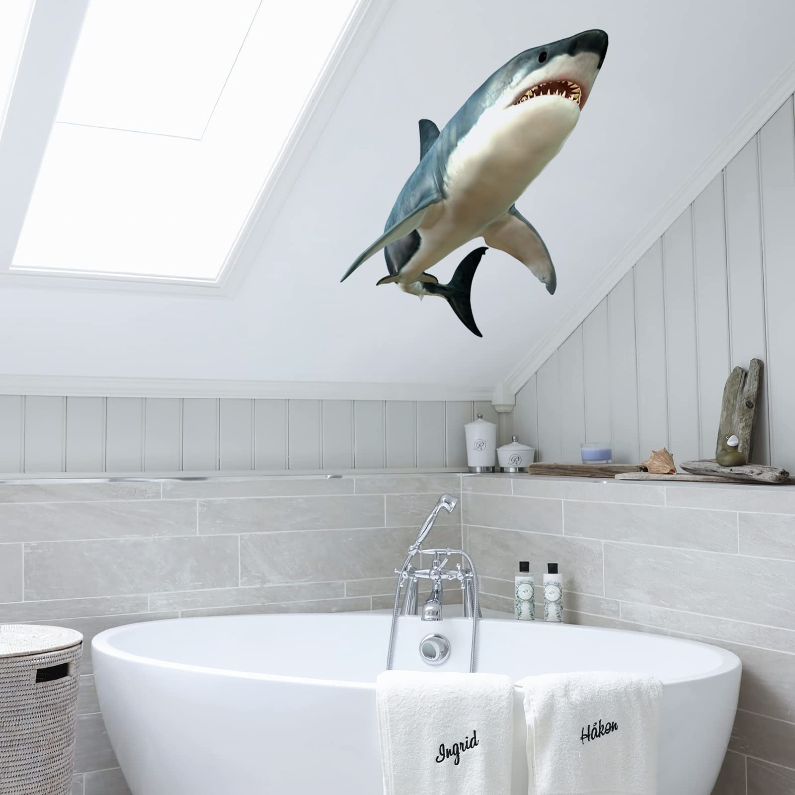 Amazon.com: Big Shark Wall Decals Peel and Stick Shark Killer Wall ...