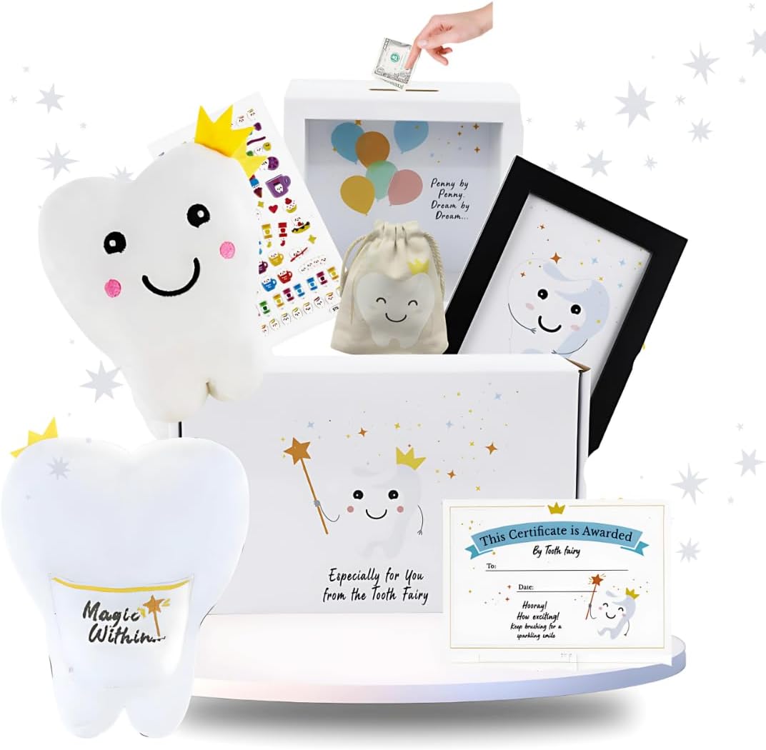 Amazon.com : Tooth Fairy Gift Kit for First Lost Tooth – 6-Piece ...