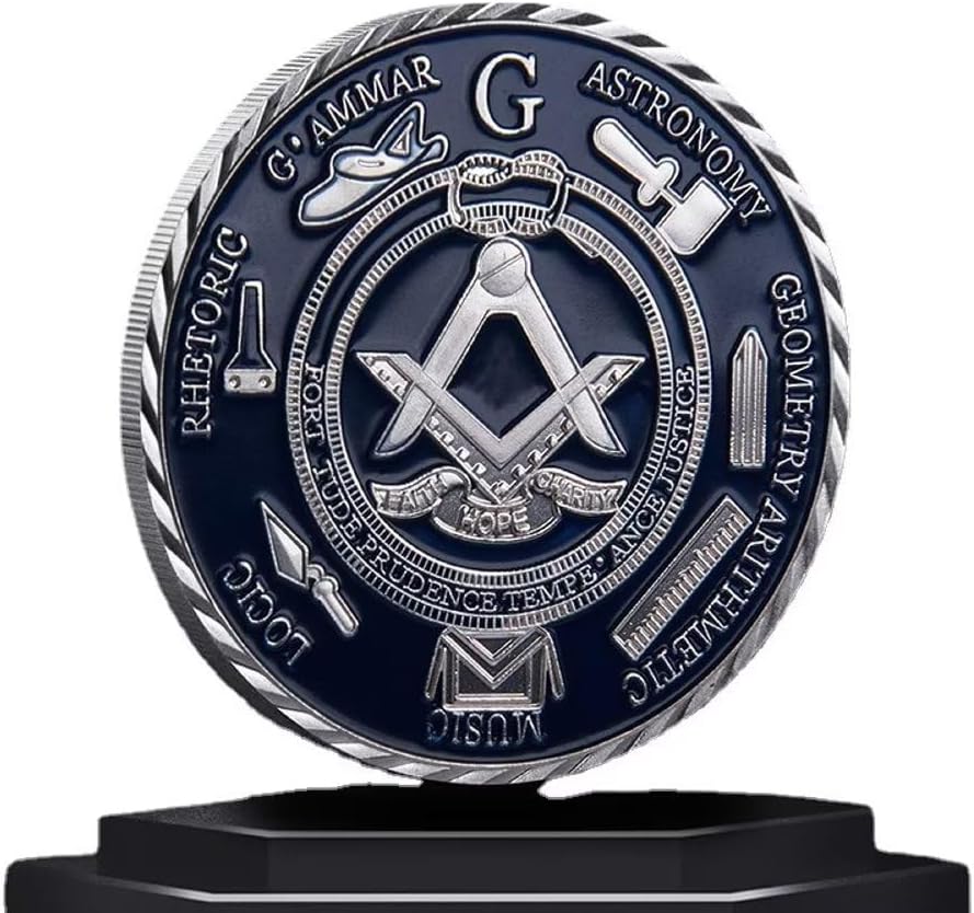 Amazon.com: Masonic Coins Gold Plated Freemason Challenge Coin Blue ...