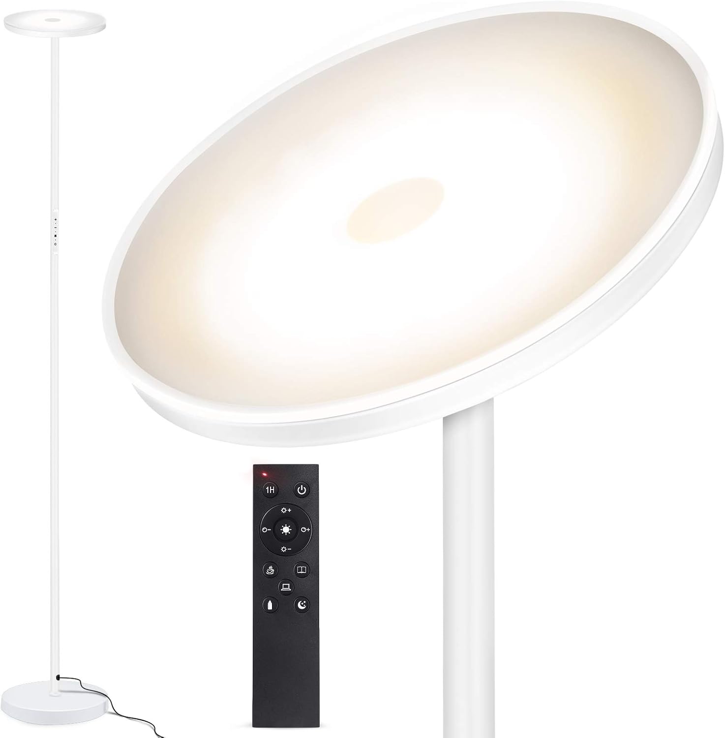 Outon Floor Lamp Modern, LED Torchiere Lamp 30W 2400LM, Tall Standing ...