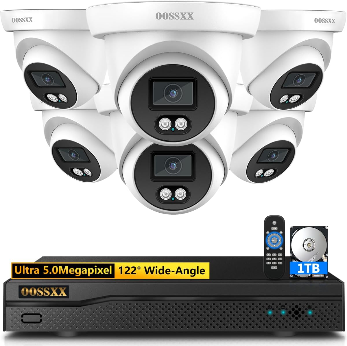 Amazon.com : OOSSXX PTZ Full HD HD-Wired Outdoor Security Camera System ...
