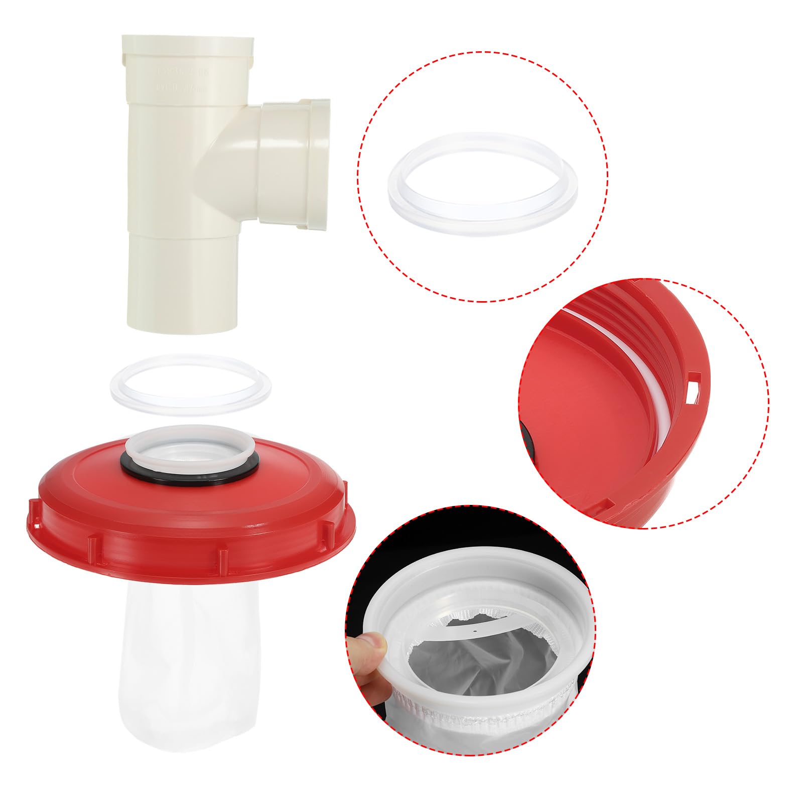 PATIKIL 3-Way IBC Lid Filter Cover, 245mm Plastic Ton Barrel Cover with ...