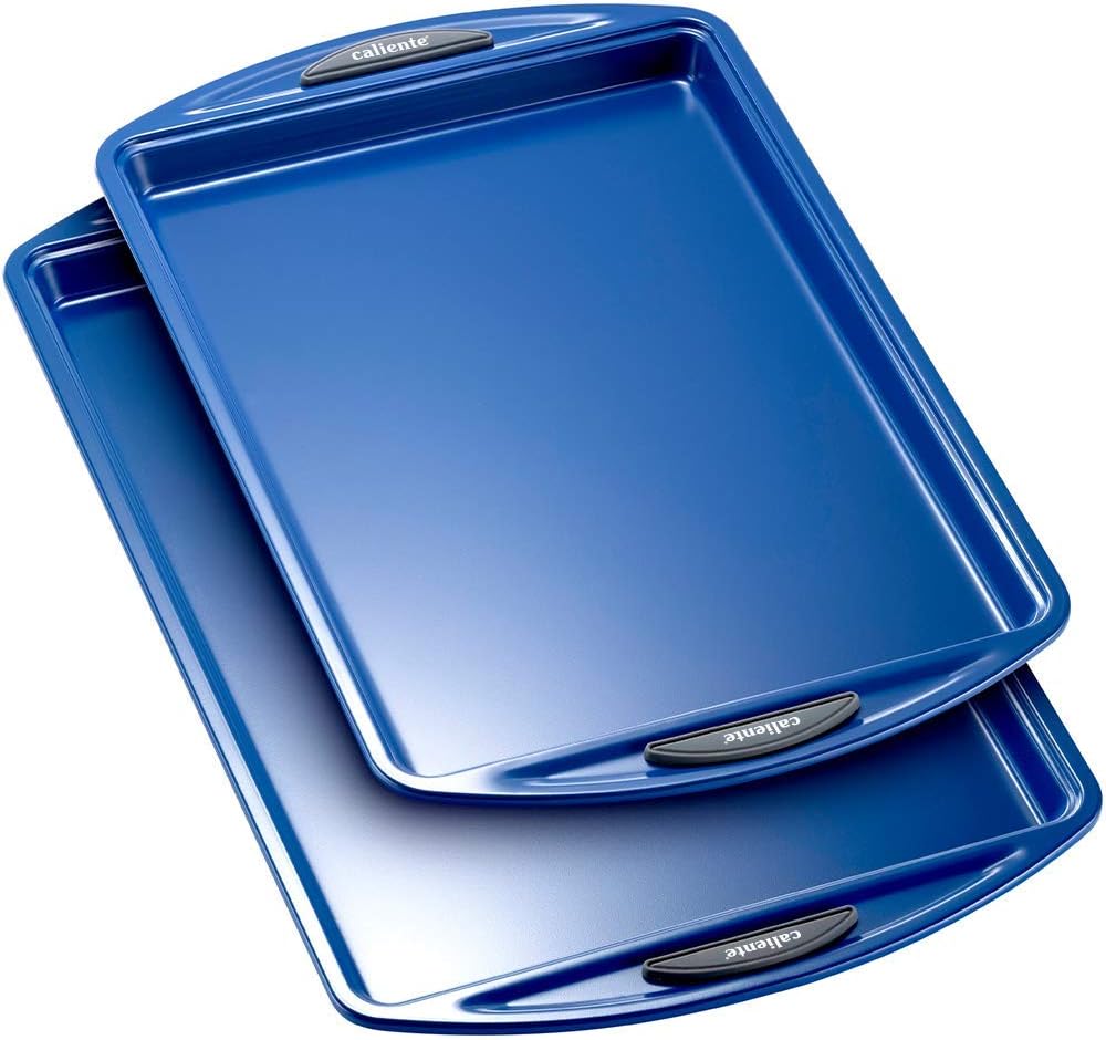 Amazon.com: Caliente Nonstick Bakeware Set of 2 Cookie Sheets | Premium ...