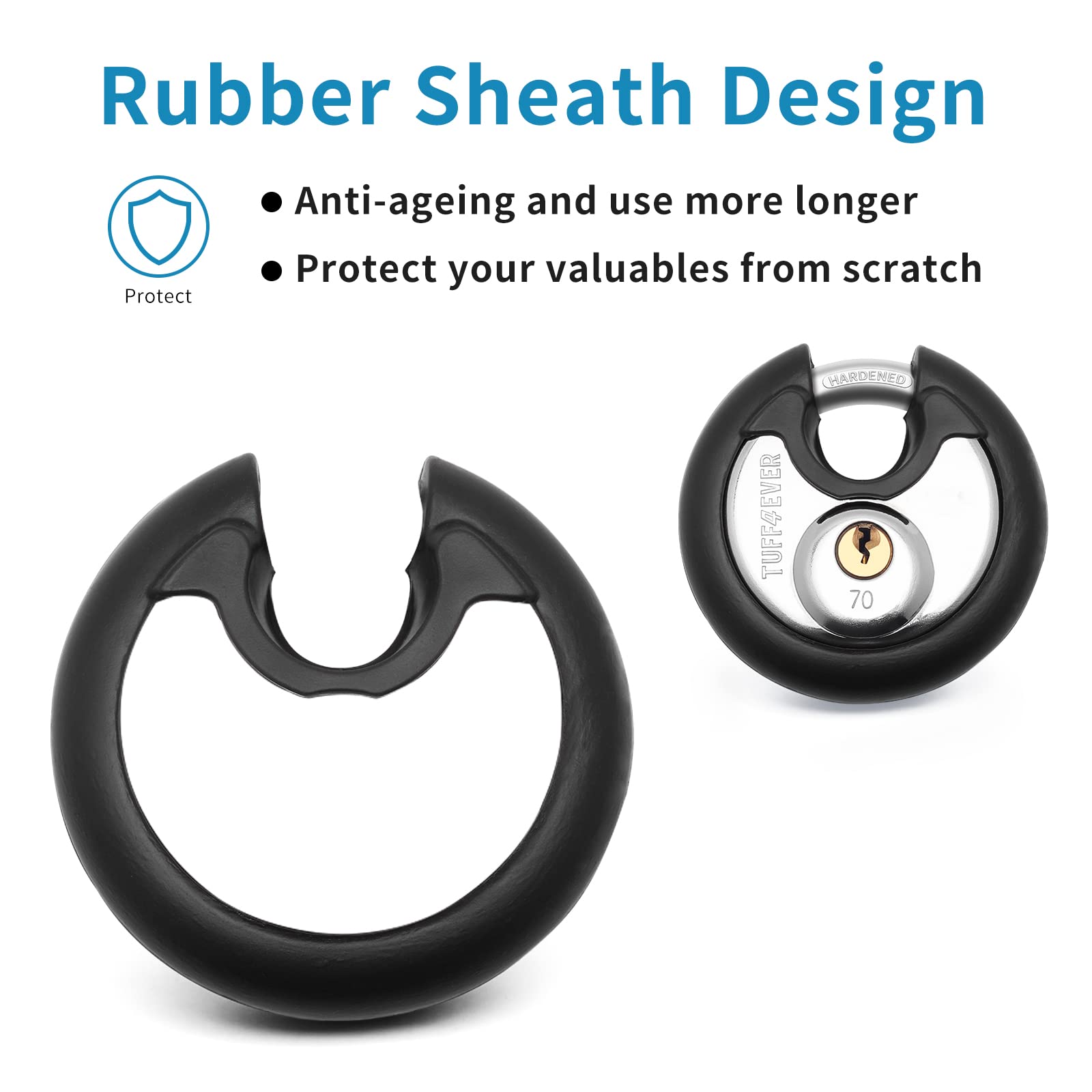 Snapklik.com : Tuff4ever 70mm 2 Pack Disc Padlock Stainless Steel ...