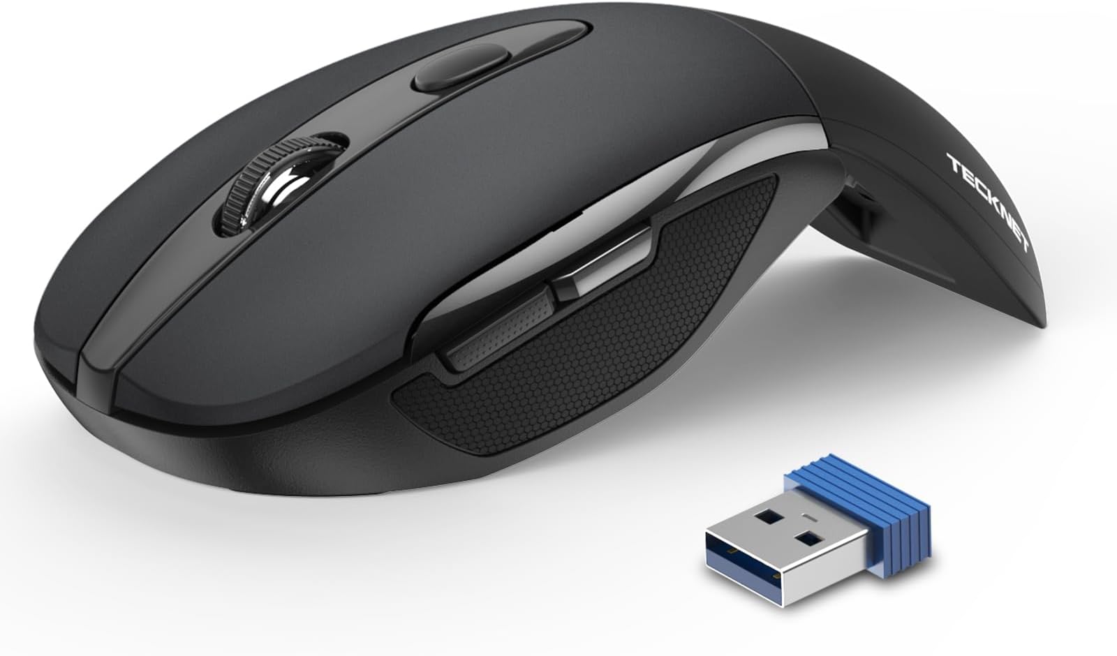 TECKNET Foldable Wireless Mouse, 2000DPI Portable Mini Computer Mice ...