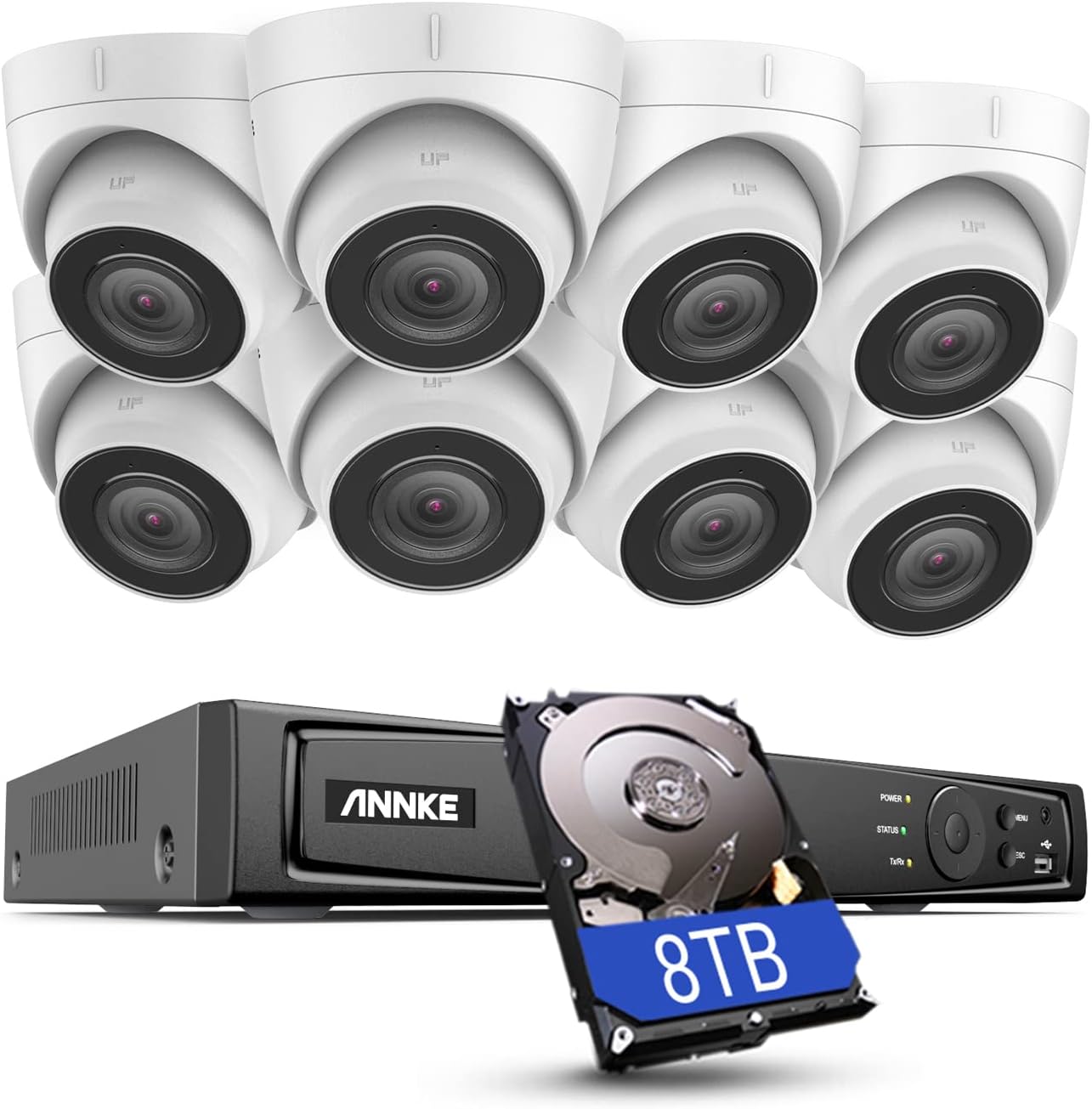 Amazon.com : ANNKE H800 8CH Turret PoE Security Camera System with 8MP ...