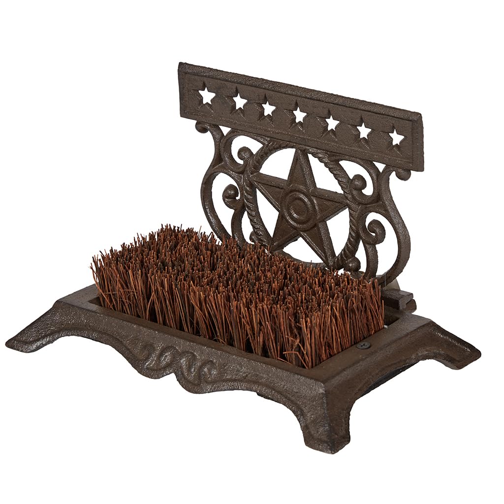 Cast Iron Boot Brush - Brown Coir Bristle Vintage Shoe Scraper (DM95 ...