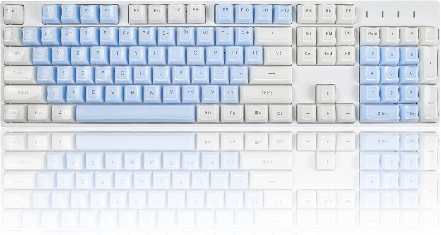 Crystal Keycaps,Ice Crystal Keycap，ABS Jelly Key caps Set for 61 68 104 ...